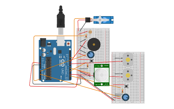 Circuit design Car Window System and with Security System - Tinkercad