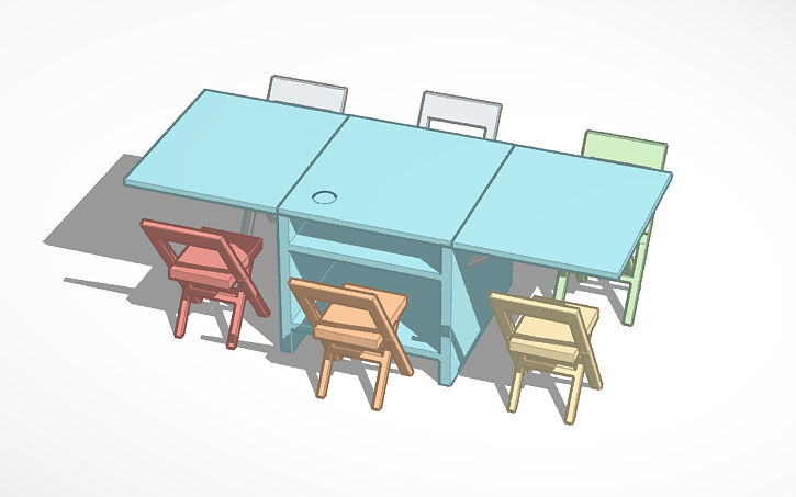 3D design folding table - Tinkercad