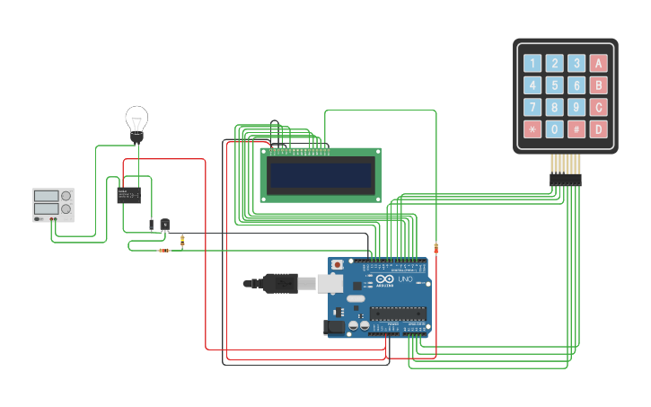 Circuit Design Tugas11 Password Access Control Circuit With Lcd Tinkercad