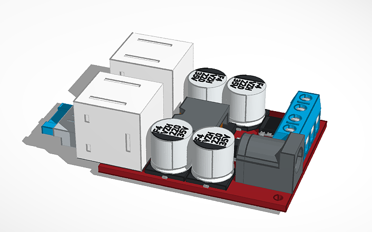 3D design (QS-1205CBUM-8A V2.01) 8V-35V to 5V 8A Step Down Converter - Tinkercad