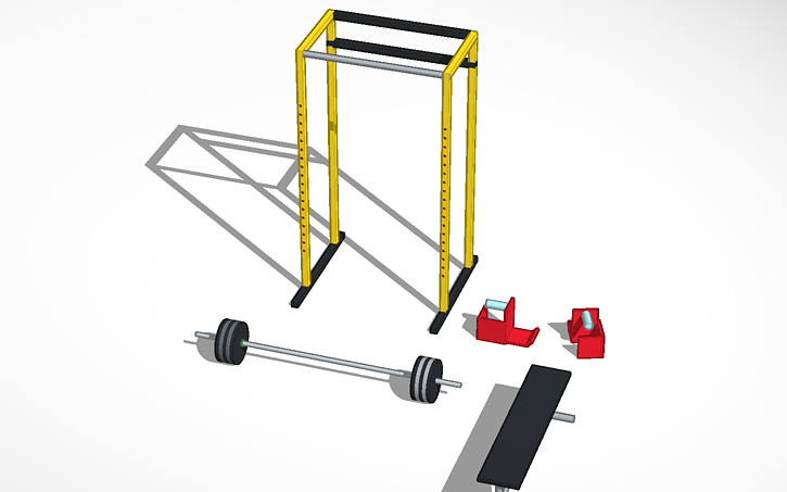3D design Full Power Rack - Golden Edition - Tinkercad