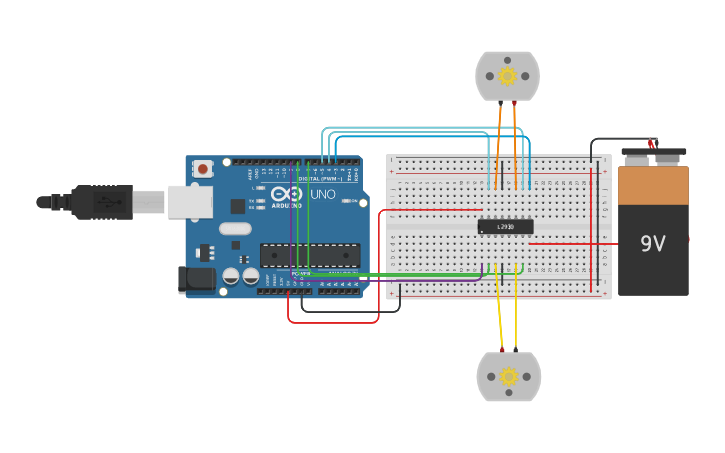Circuit design Controlling a DC Motor | Tinkercad