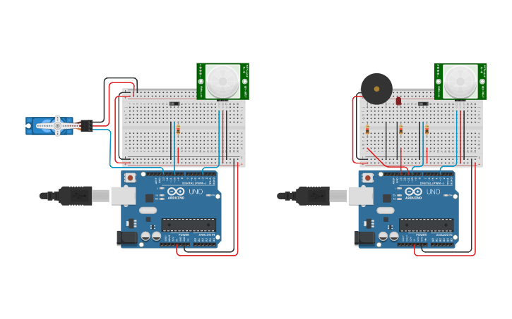 Circuit Design Act 6 Servomotor And Pir Sensor A01734742 Tinkercad