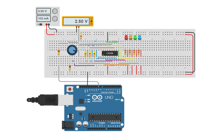 Circuit design Fade LM339 - Tinkercad