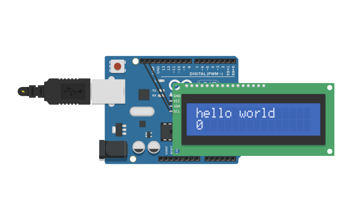 Circuit design LCD(i2c) - Tinkercad