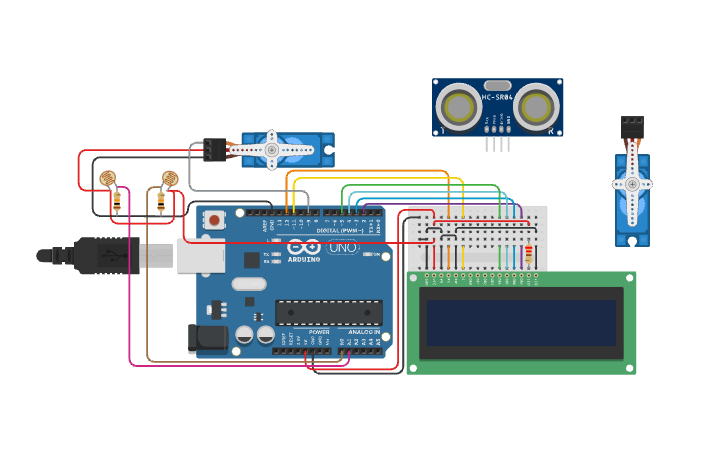 Circuit design Solar Panel Follower Light - Tinkercad