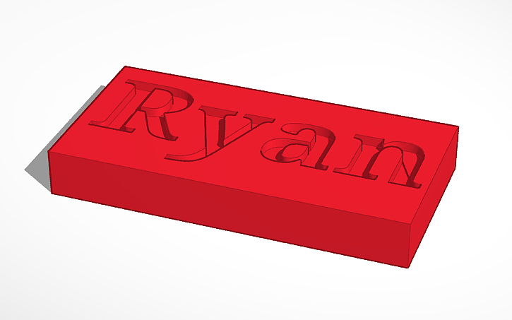 3D design ryan name tag - Tinkercad