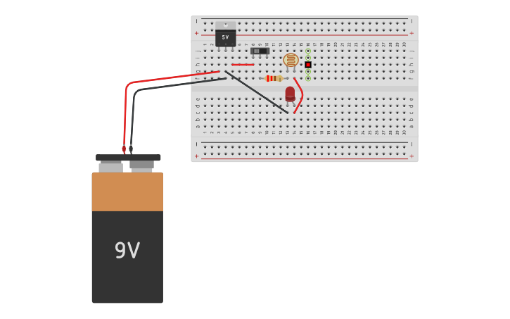 Circuit design ejemplo LDR | Tinkercad