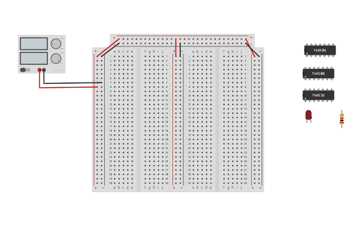 Circuit design Breadboard Template for ICs - Tinkercad