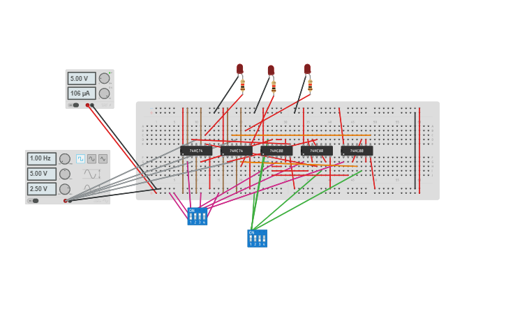 Circuit design Copy of Parallel In Serial Out Shift Register - Tinkercad