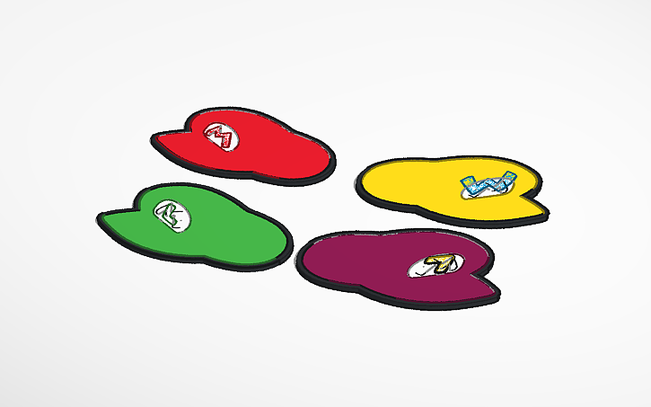 3D design Mario Hats - Tinkercad