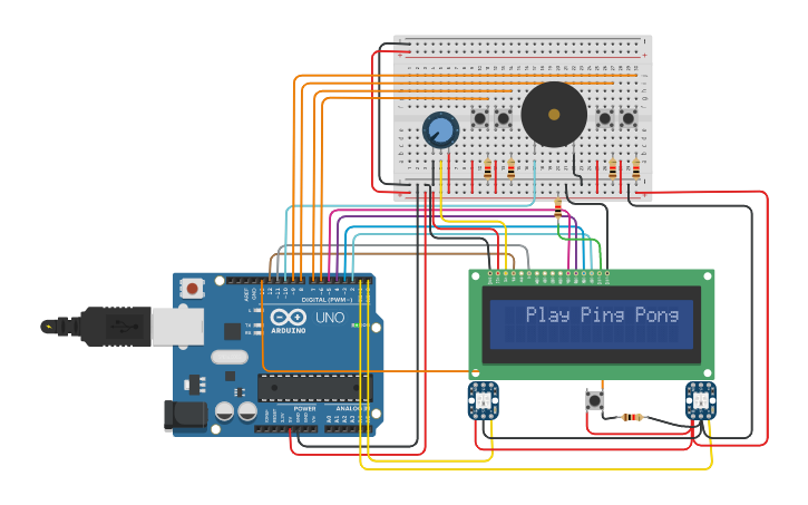 Circuit Design Ping Pong Game Tinkercad
