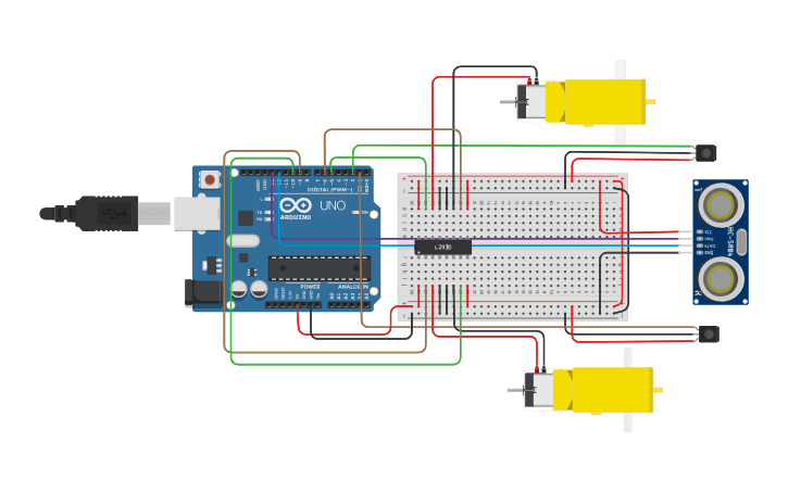 Circuit design Mini sumo - Tinkercad