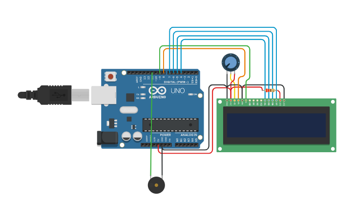 Circuit design LETRA GRANDE ARDUINO LCD16X2 | Tinkercad