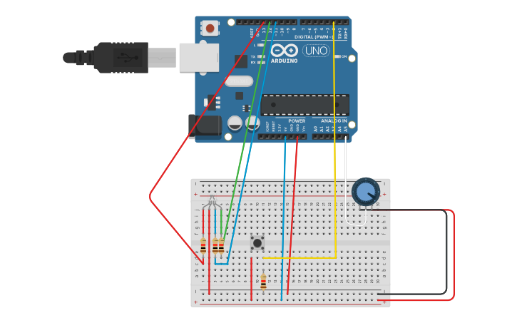 Circuit design PROJETO ARDUINO TP2 EX 2 - Tinkercad