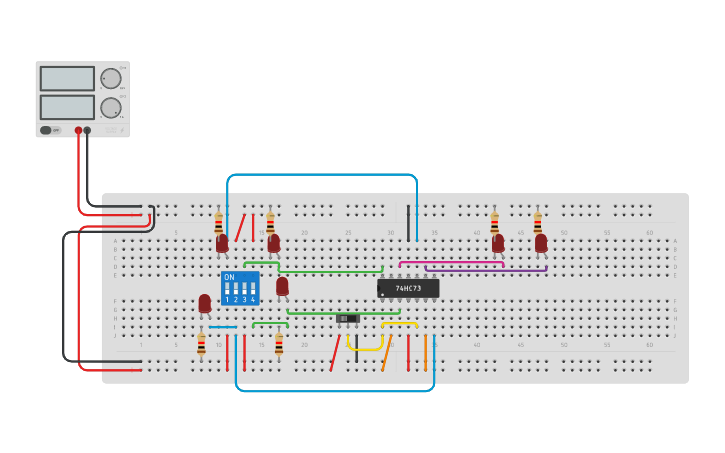 Circuit design Pratica7-74HC73-Iuri | Tinkercad