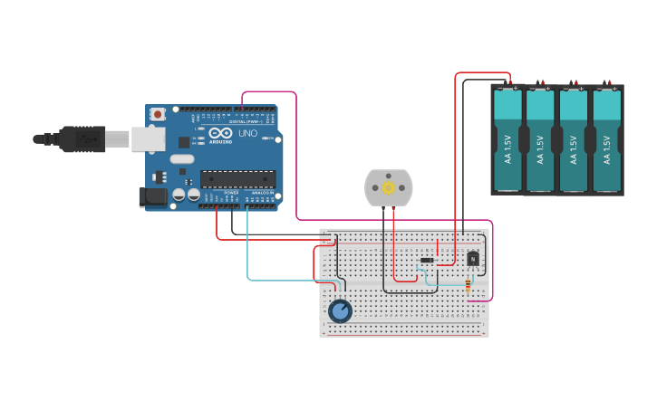Circuit design Motor Control - Tinkercad