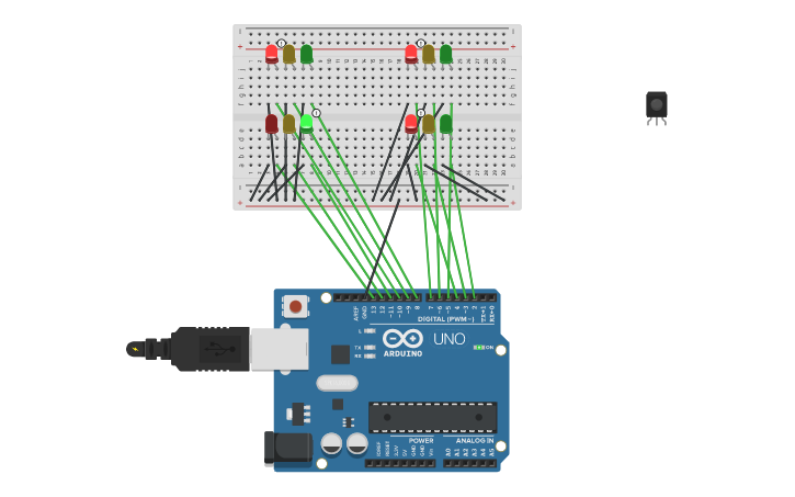 Circuit design Traffic Light by Jai - Tinkercad