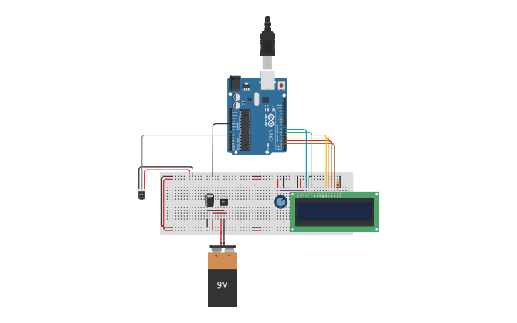 Circuit design TMP36 - Tinkercad