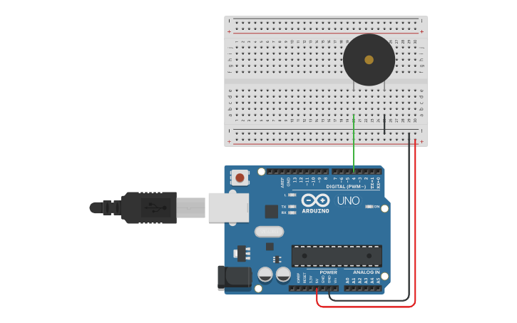 Circuit design arduino_buzzer_sirene - Tinkercad