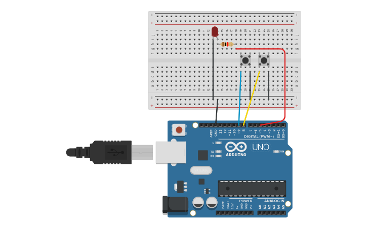 Circuit design digital input - Tinkercad