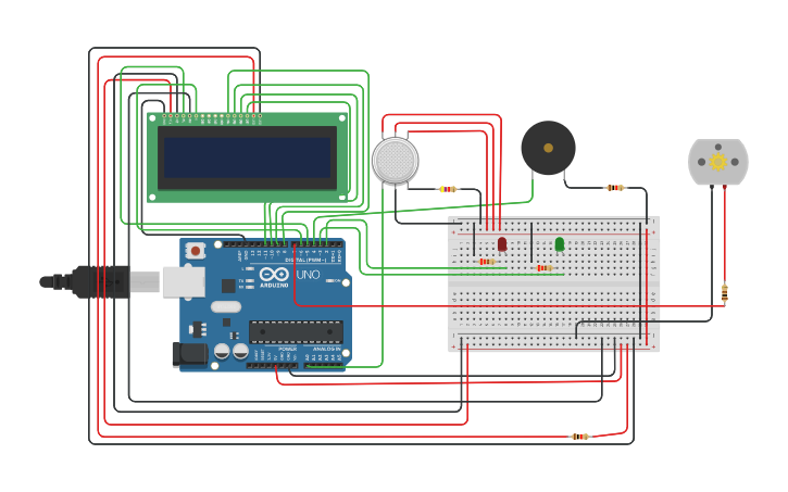Circuit Design Alcohol Detection And Engine Lock Tinkercad