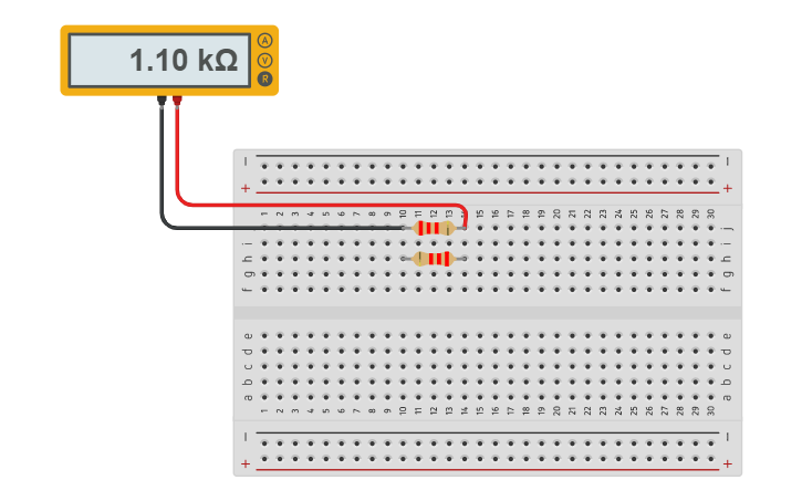 Circuit design Resistors in parallel(1) - Tinkercad