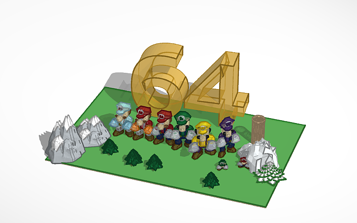 3D design Super Mario 64 - Tinkercad
