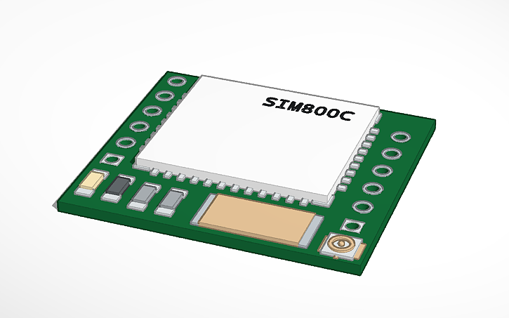 3D design SIM800C Mini Module - Tinkercad