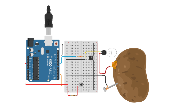 Circuit design Lamp/Bulb Switch with TIP120 NPN Transistor | Tinkercad
