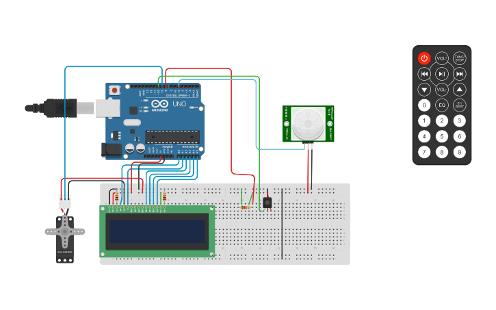 Circuit Design Ir Door Access Control Tinkercad