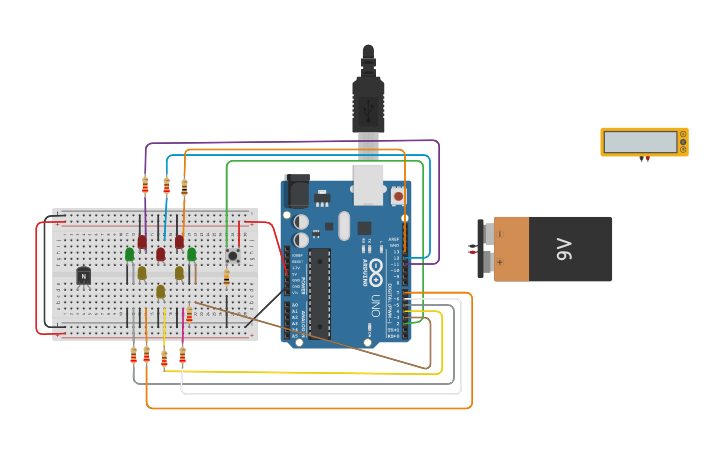 Circuit design Heart LED - Tinkercad