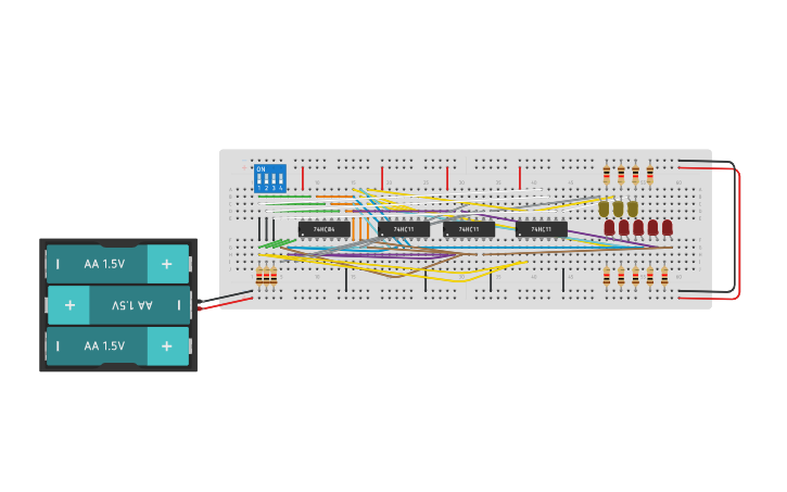 Circuit design Decoder Semana 9 Electronica | Tinkercad Circuit design Decoder Semana 9 Electronica | Tinkercad