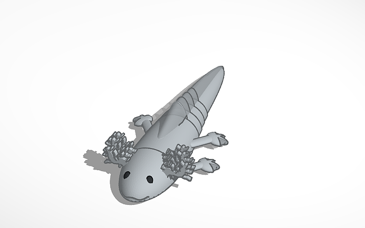3D design Axolotl(Template) - Tinkercad