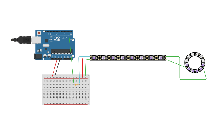 Circuit design Neopixel Inteligente | Tinkercad