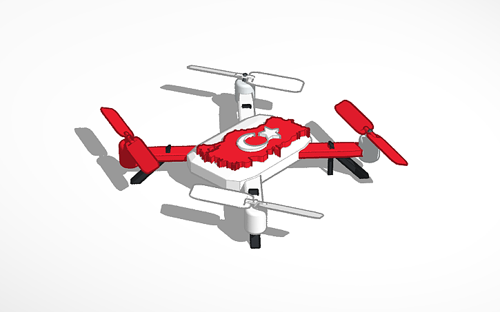 3D design Türk Bayraklı Drone - Tinkercad