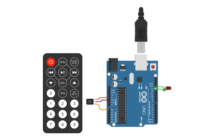 Circuit design g10RemoteIR+SerialMonitor - Tinkercad