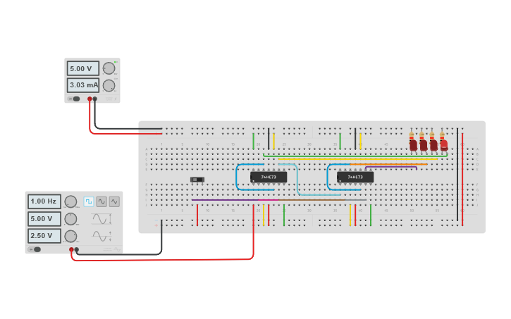 Circuit Design Asynchronous Up Counter Tinkercad 7703