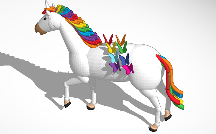 3D design rainbow unicorn | Tinkercad