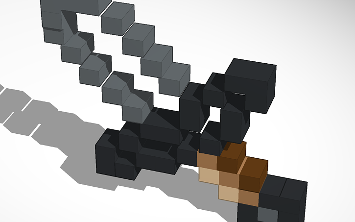 3D design pixel dagger | Tinkercad