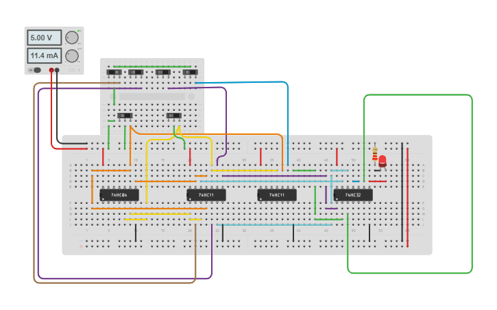 Circuit design 4x1 MUX | Tinkercad