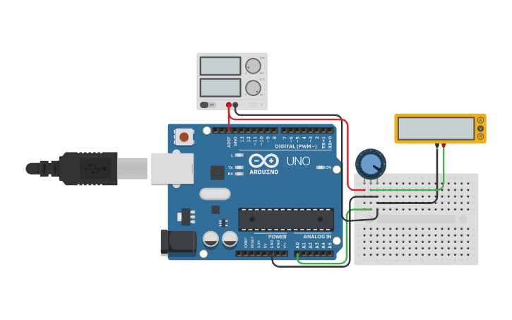 Circuit design M3: Potentiometer Reading with Analog Reference - Tinkercad