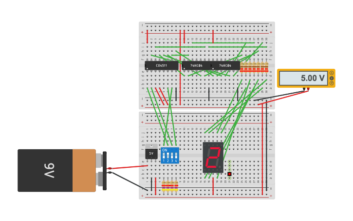 Circuit Design Binary Counter Tinkercad