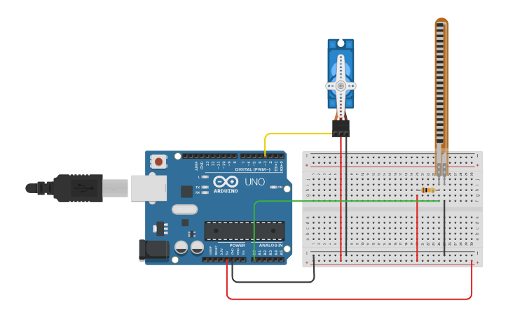 Circuit design FLEX 感測器 - Tinkercad