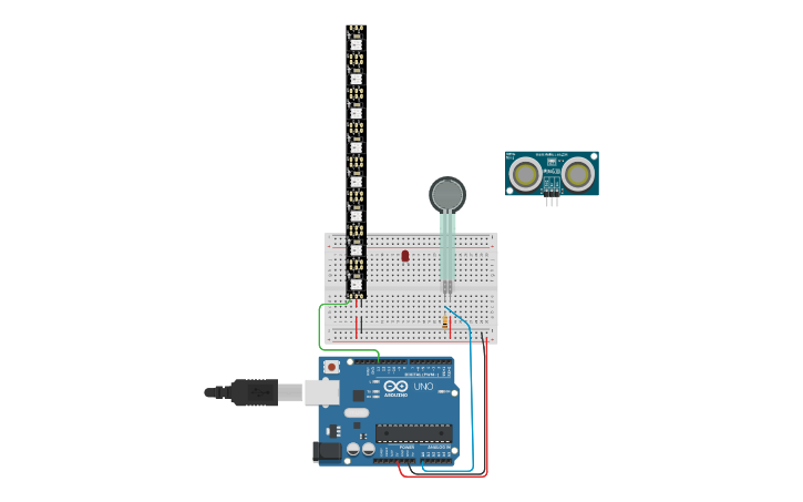 Circuit design Force Sensitive Resistor + NeoPixel | Tinkercad
