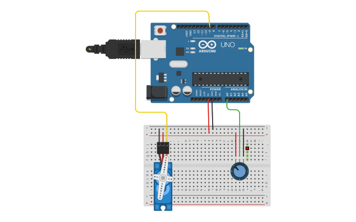 Circuit design Servo Motor | Tinkercad