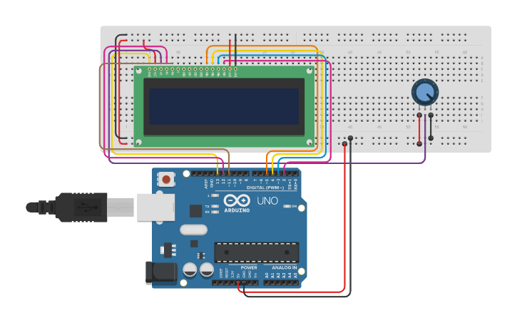 Circuit design LCD Project - Tinkercad