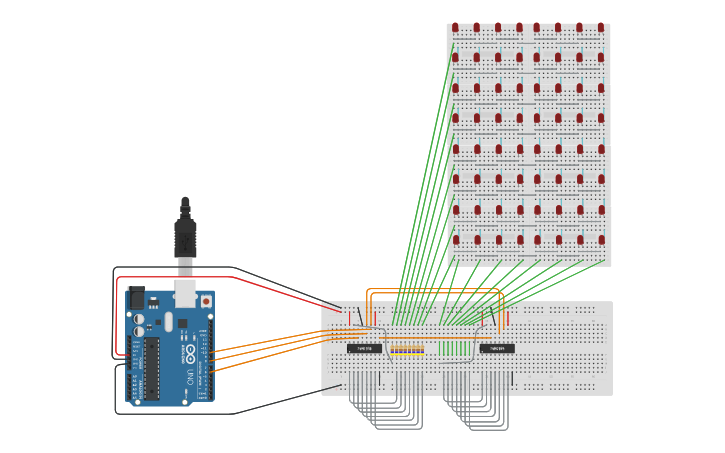 Circuit design 21_LED Matrix - Tinkercad