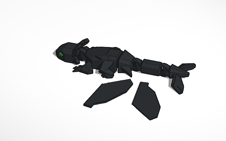 3D design Articulated Toothless - Tinkercad