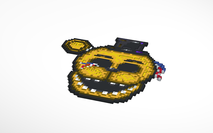 3D design 8-Bit Withered Golden Freddy - Tinkercad